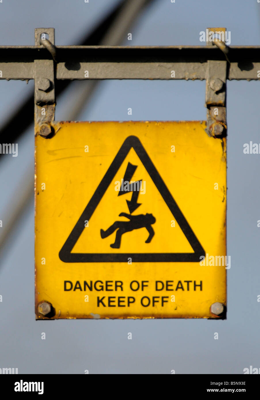Warning Danger Death Electricity Pylon High Resolution Stock ...