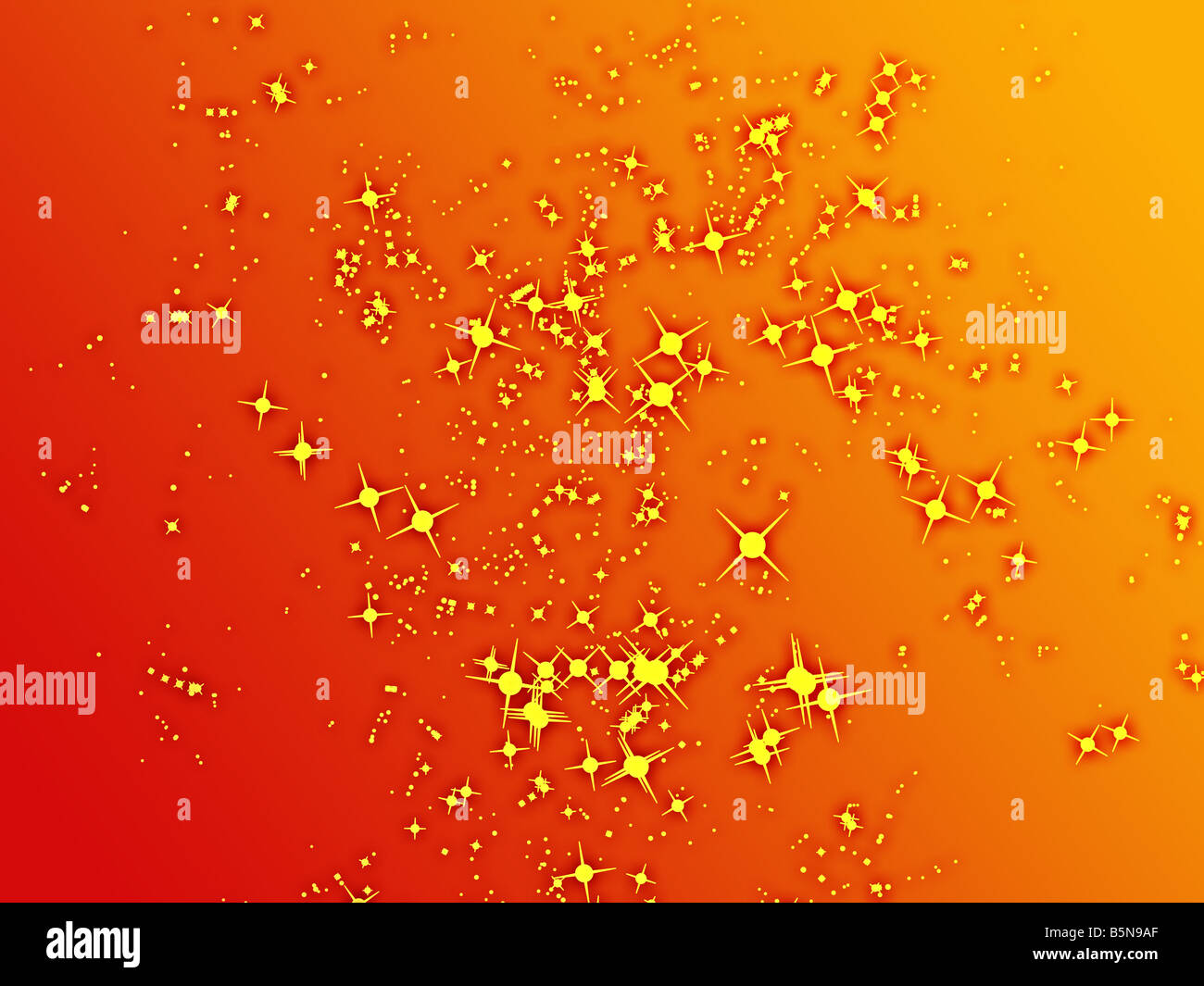Abstract illustration of sparks of floating light on colored background ...
