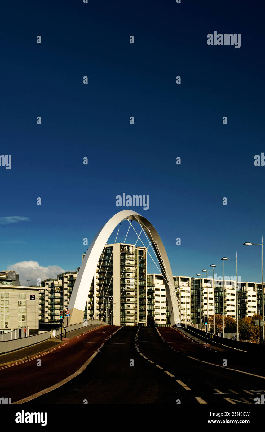 Glasgow's Clyde Arc bridge known locally as the Squinty Bridge due the ...