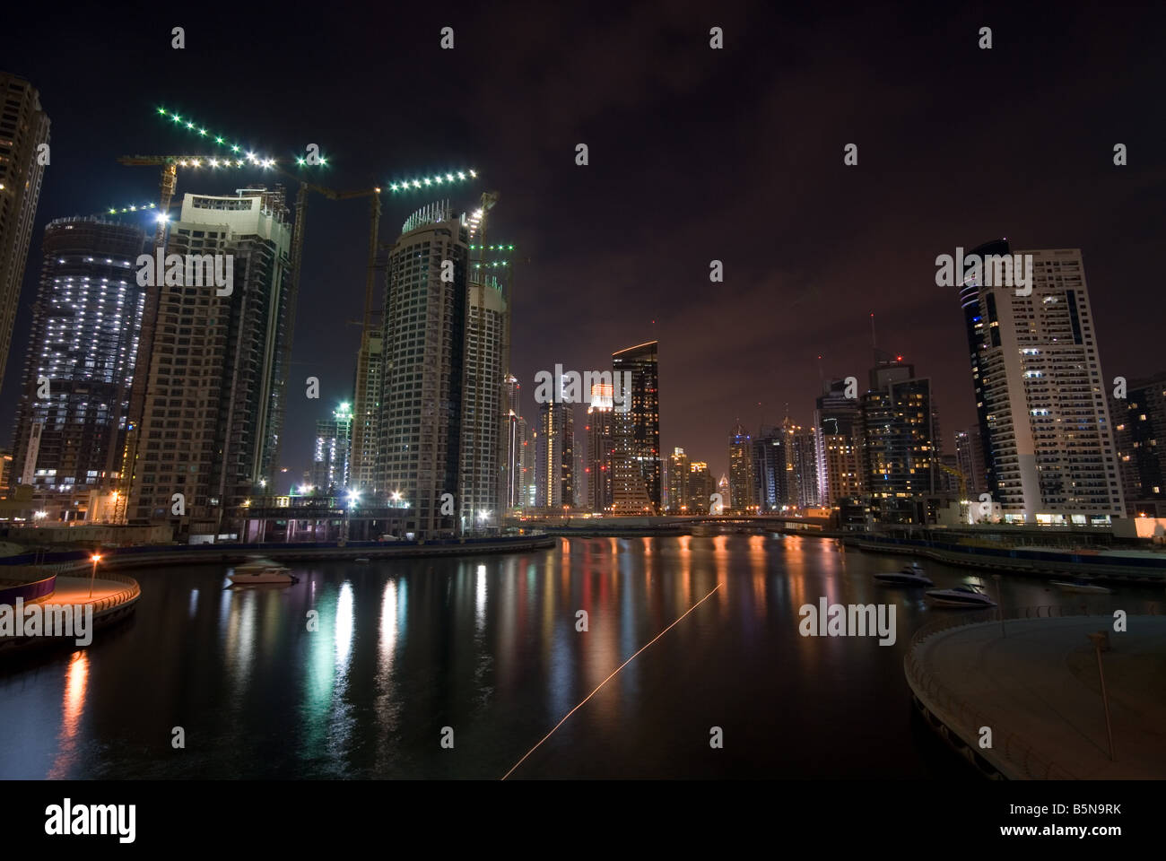 Dubai Marina at night Stock Photo - Alamy