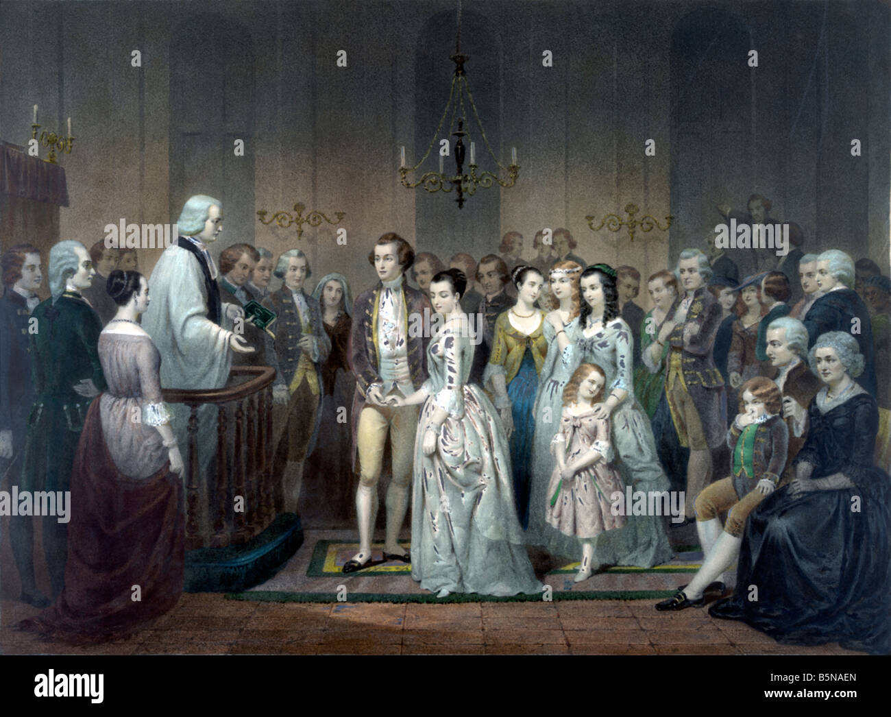 Martha Dandridge Custis & George Washington's Wedding 1759 Stock Photo ...