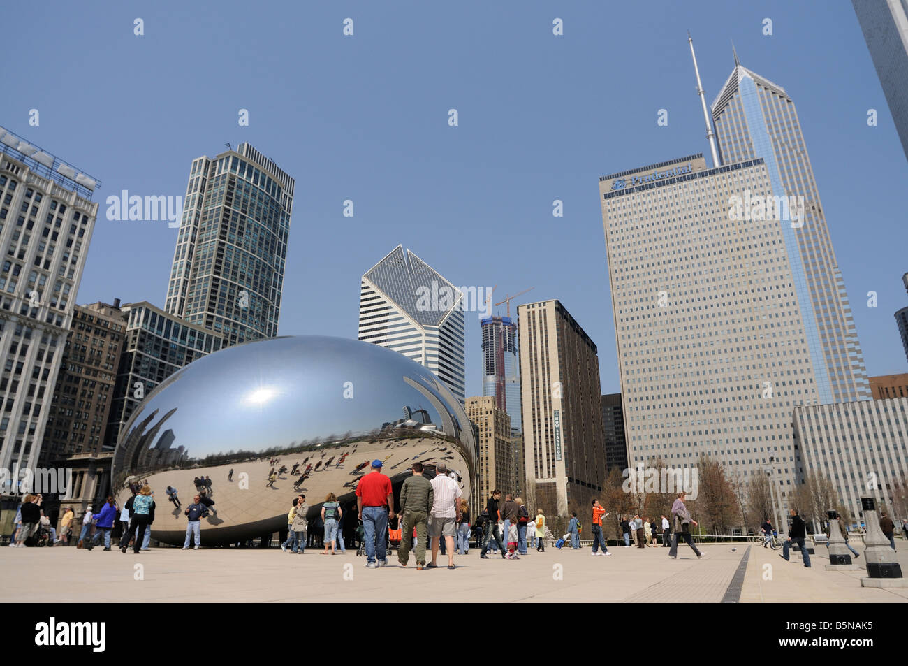 The Cloud Gate (aka "the Bean"). Millennium Park. Chicago. Illinois ...