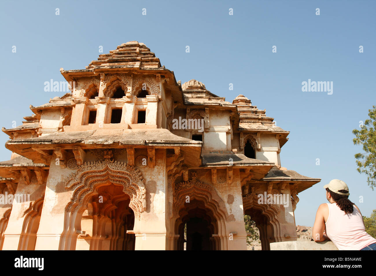 Entrance of the Lotus Mahal temple at the ancient site of Hampi ...