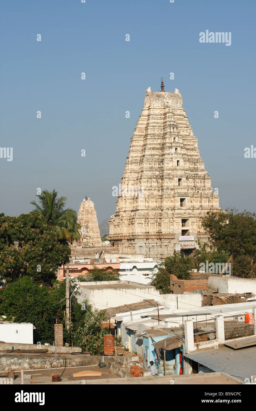 The tower gate of Virupaksha temple Hampi Karnataka India Stock Photo ...