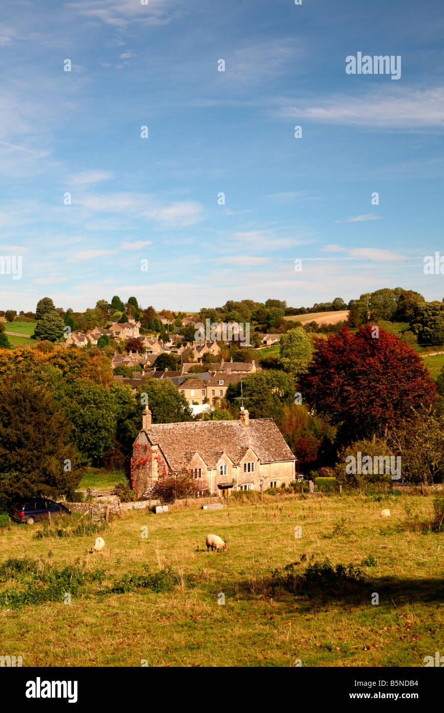 North Cerney Church and Village Gloucestershire Cotswolds England UK ...