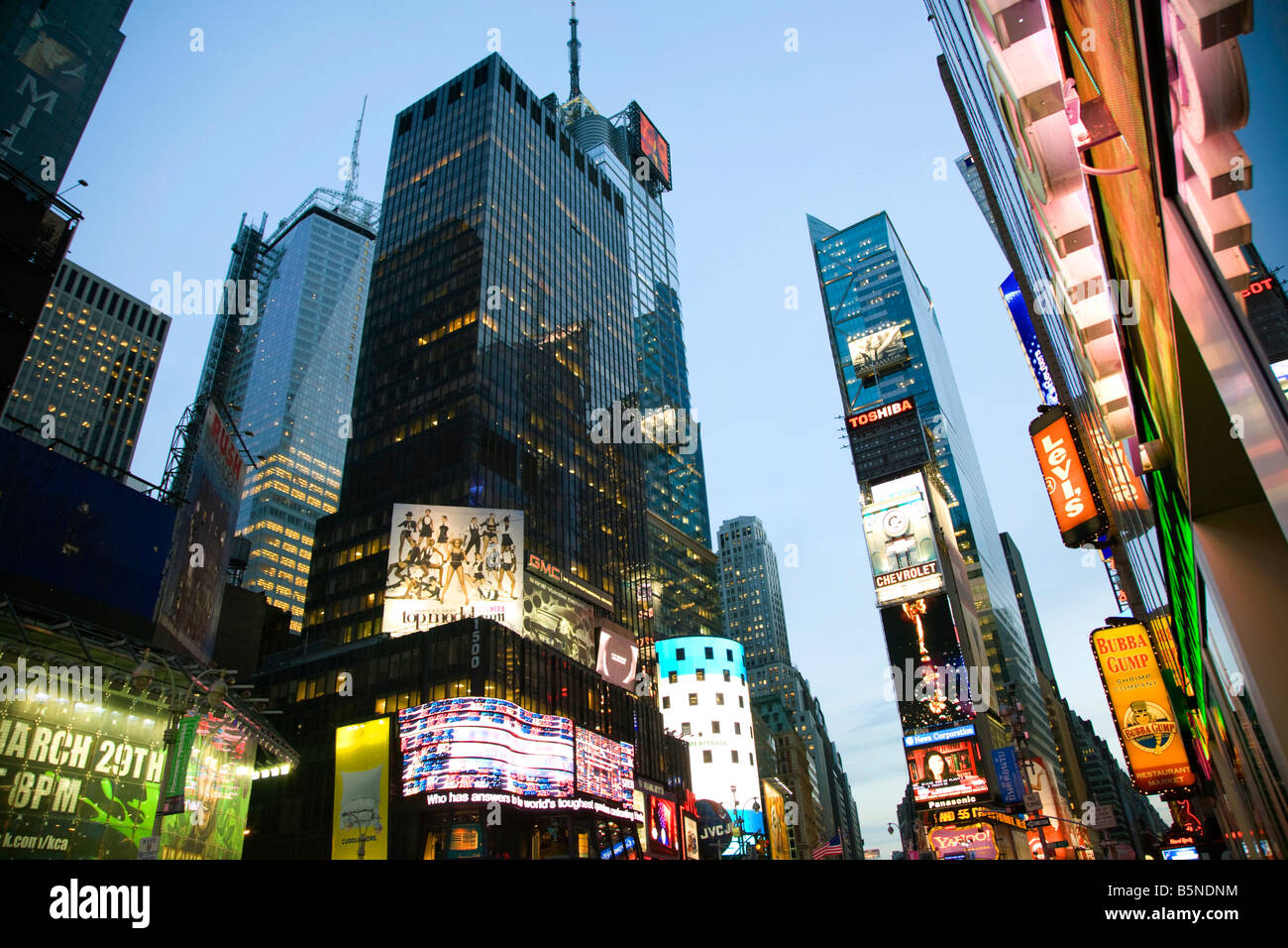 Times Square at dusk New York City New York Stock Photo - Alamy