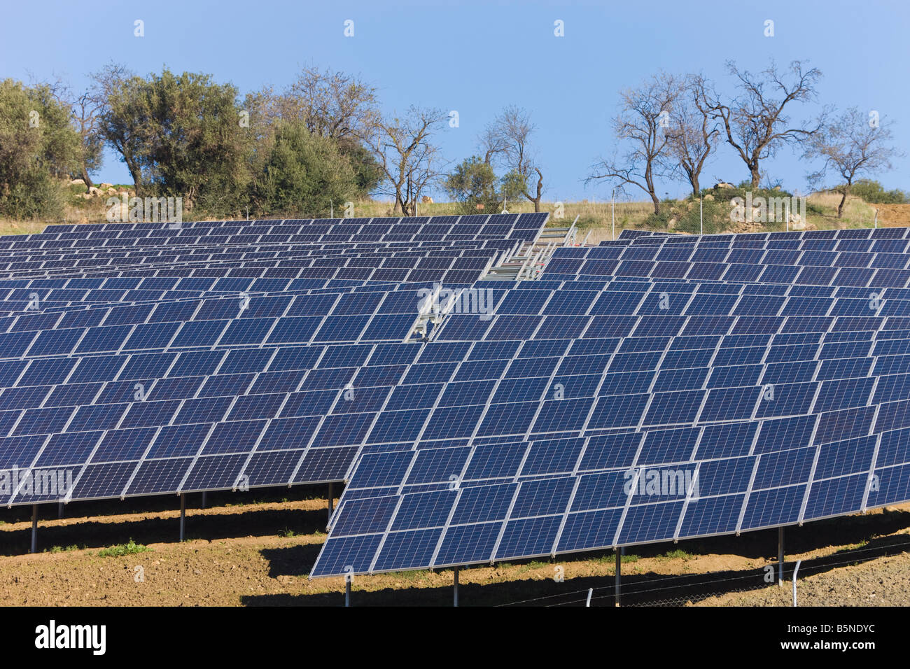 Photovoltaic or solar cells used to collect solar energy, Casabermeja ...
