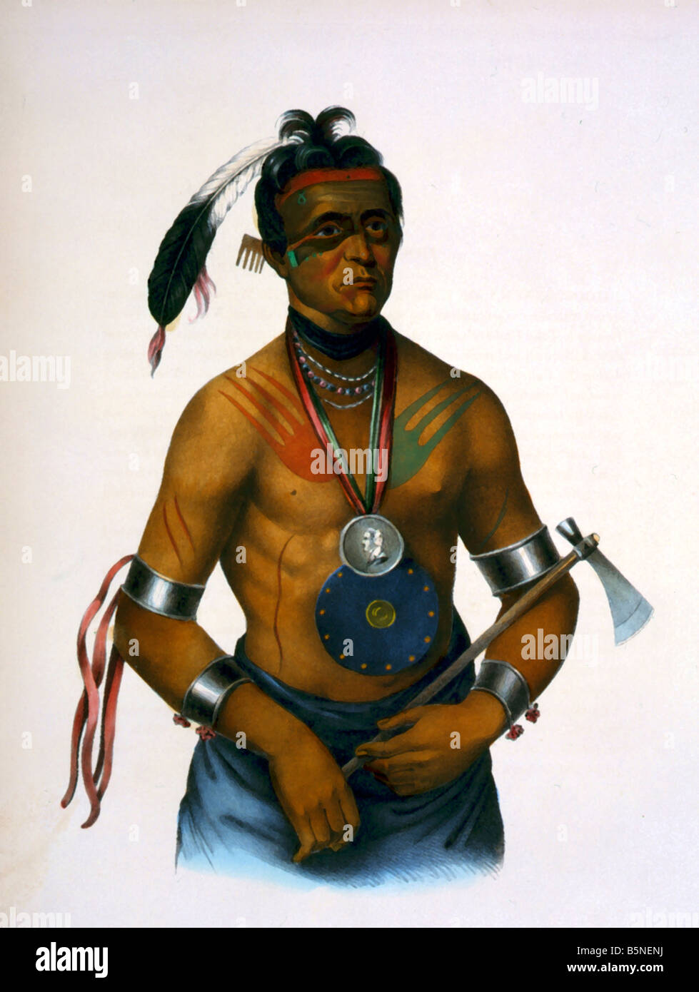 Hoowanneka, the Little Elk, chief of the Winnebago nation Stock Photo ...