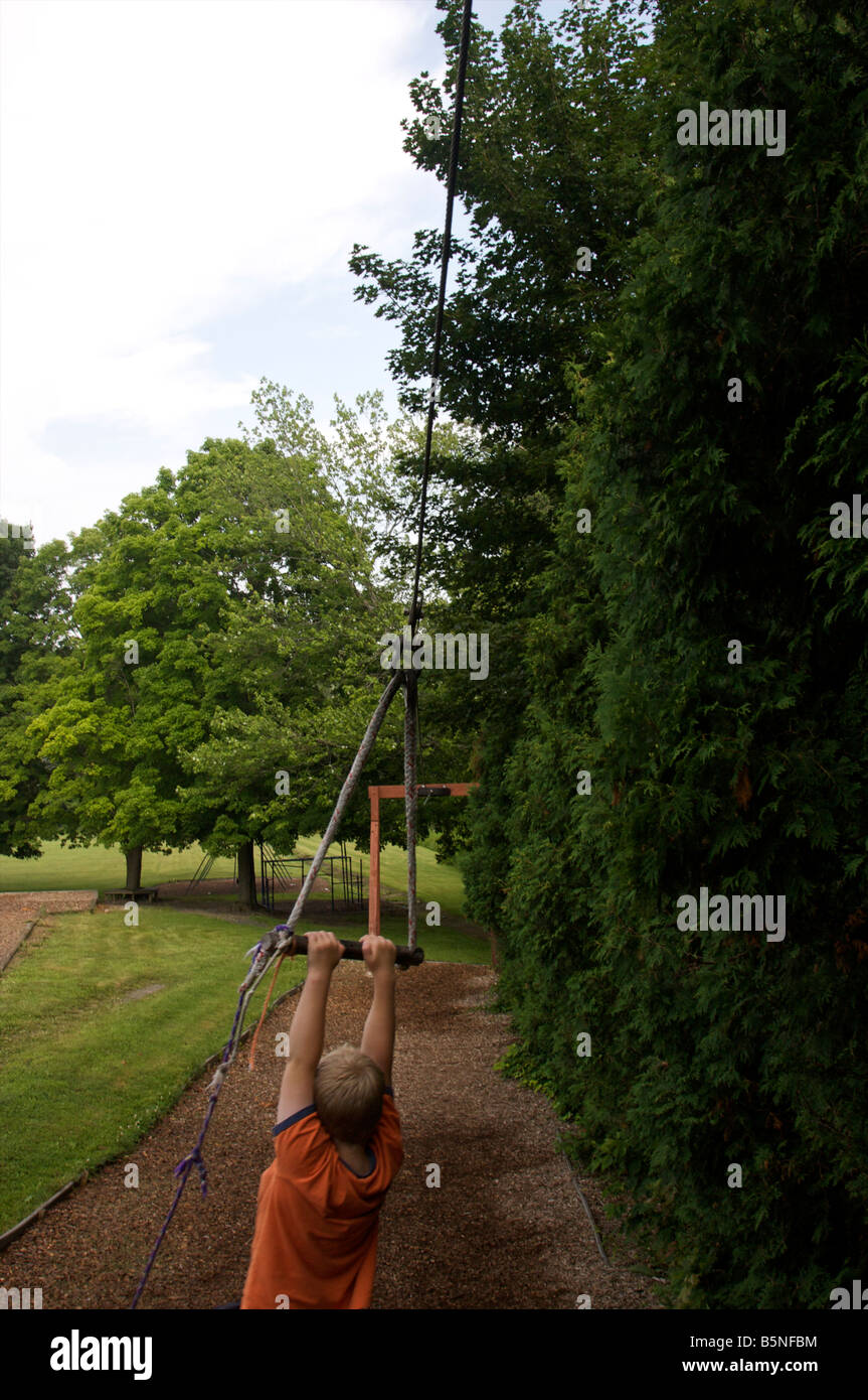 Adventure playground zip wire hi-res stock photography and images - Alamy