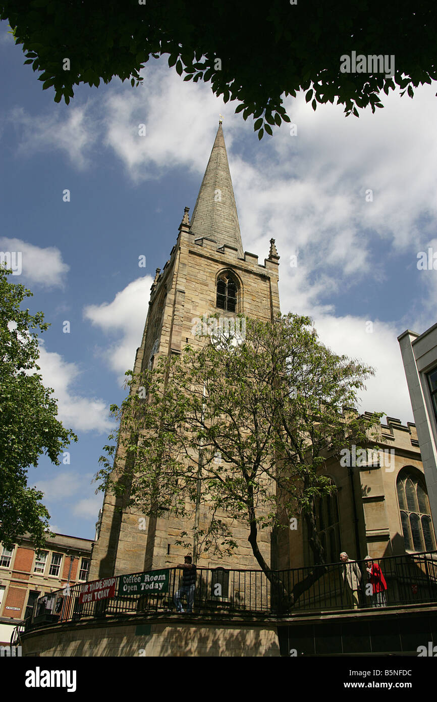 City of Nottingham, England. The medieval city centre Saint Peters ...