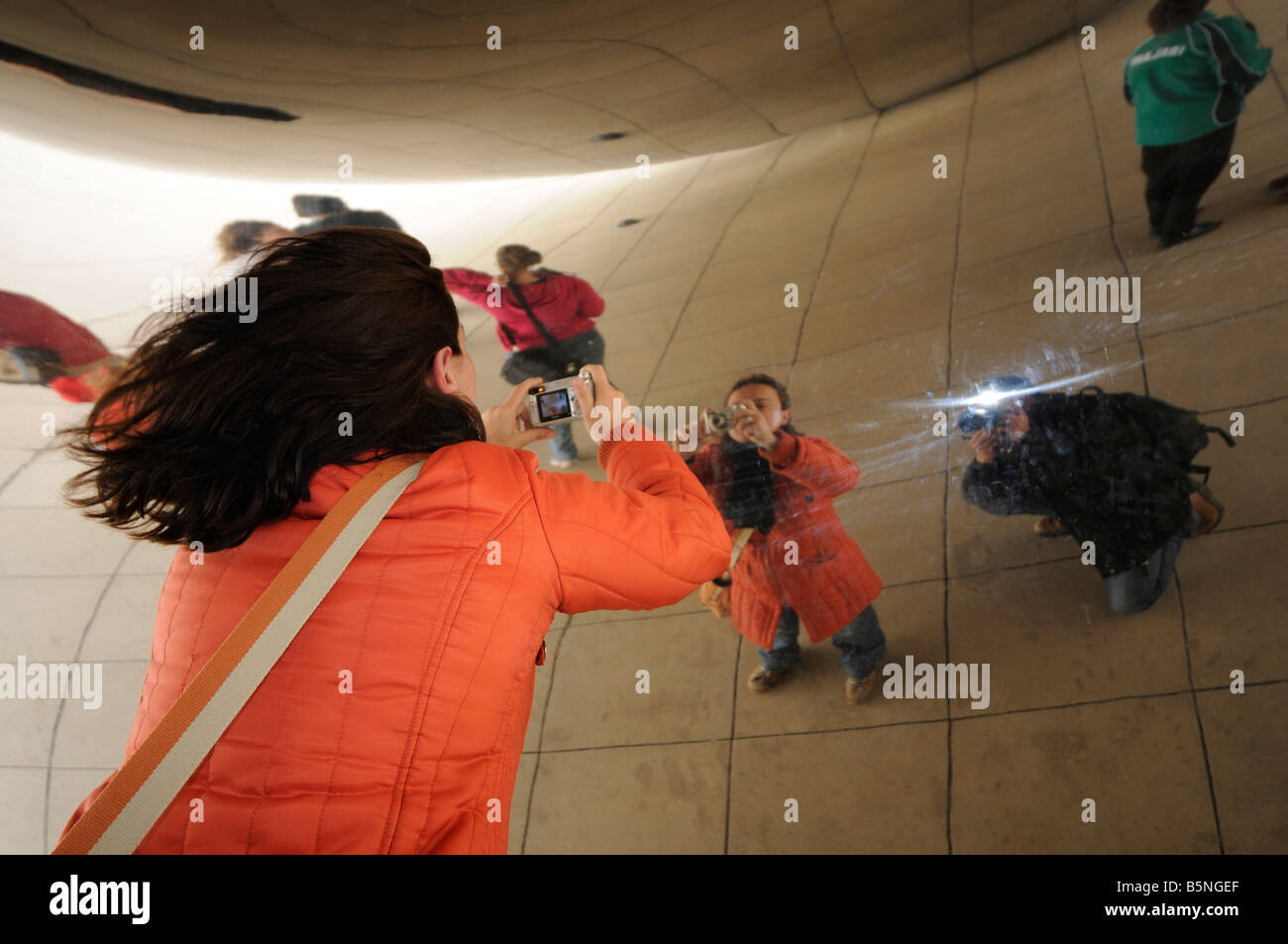Inside the concave chamber of The Cloud Gate (aka "the Bean ...