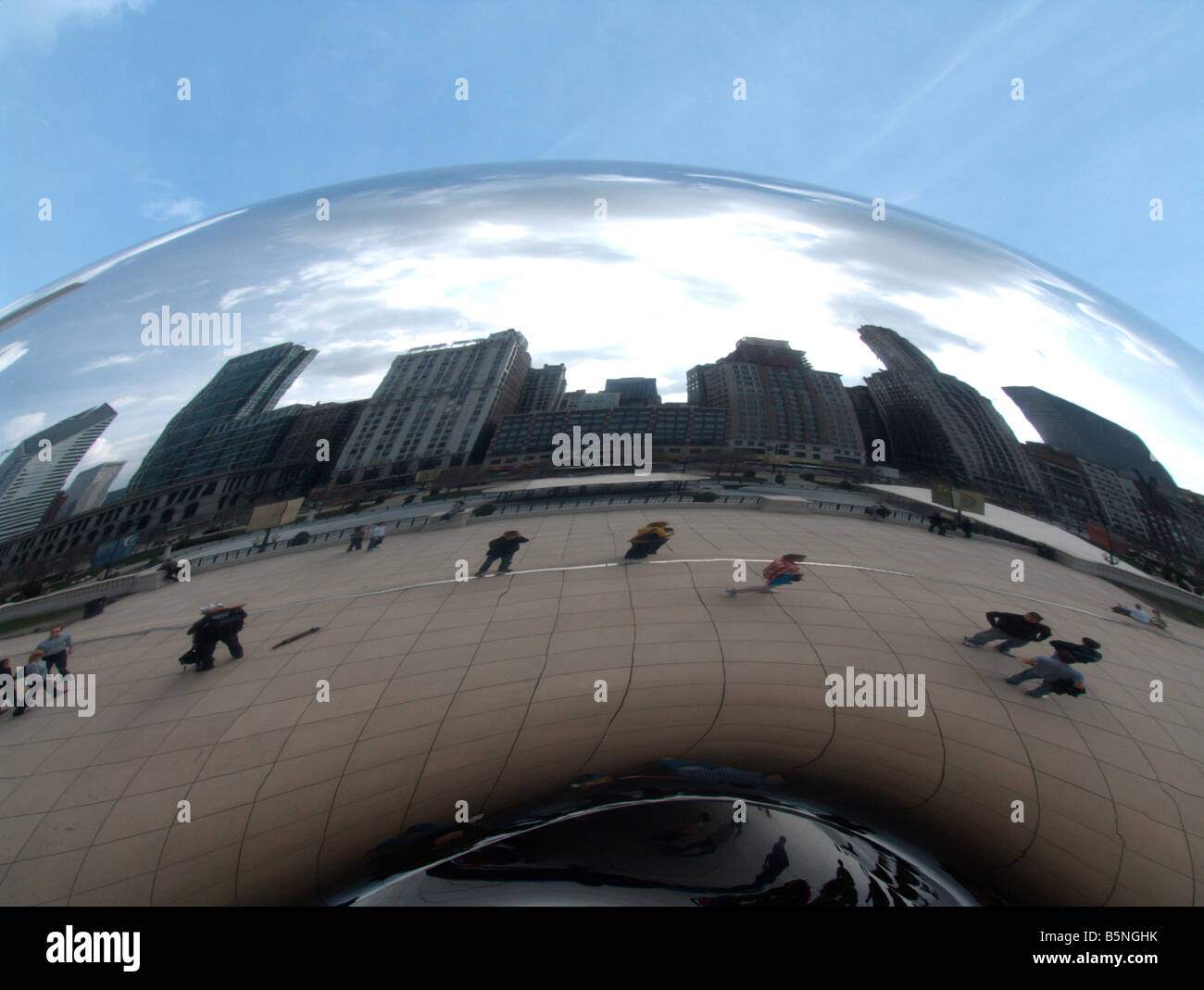 The Cloud Gate (aka "the Bean"). Millennium Park. Chicago. Illinois ...