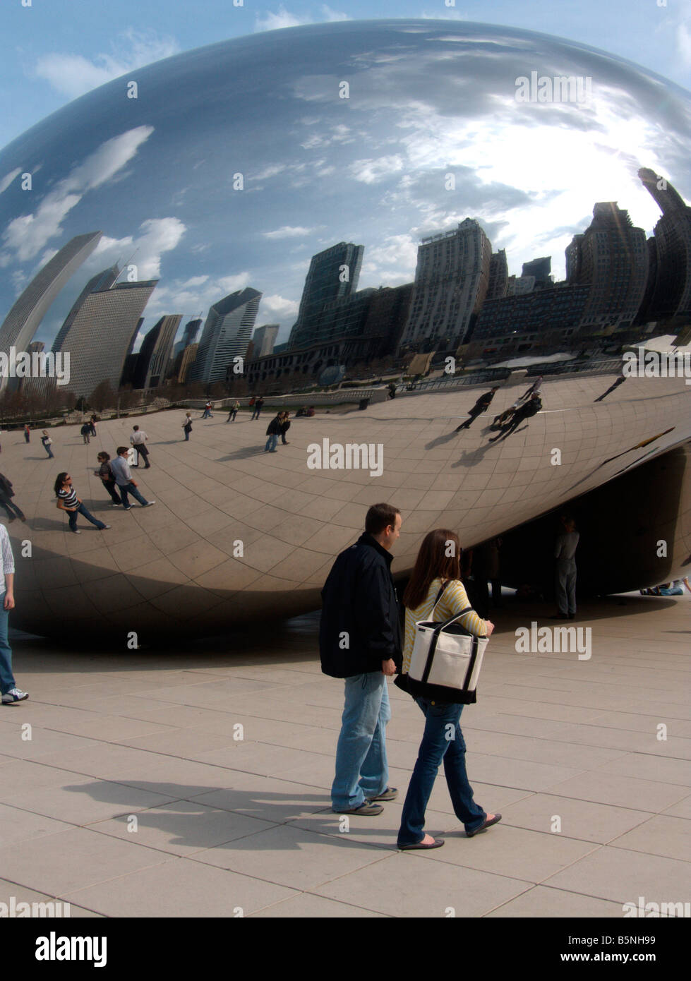 The Cloud Gate (aka "the Bean"). Millennium Park. Chicago. Illinois ...