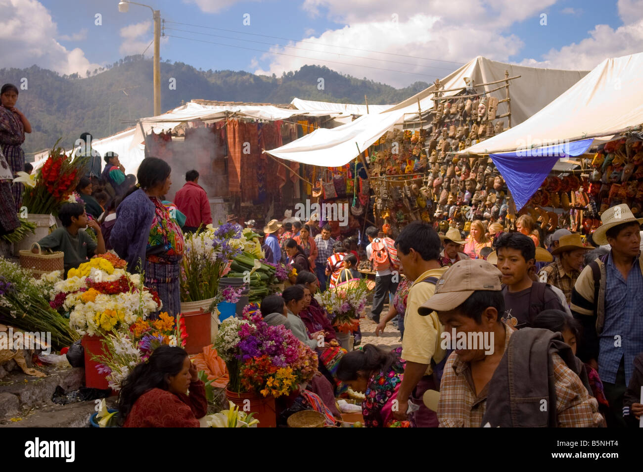Chichicastenango market, tourists and locals, Guatemala Stock Photo - Alamy