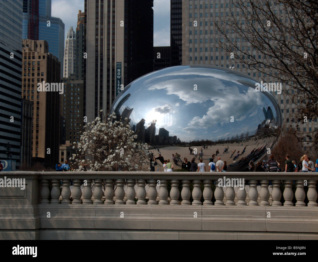 The Cloud Gate (aka "the Bean"). Millennium Park. Chicago. Illinois ...