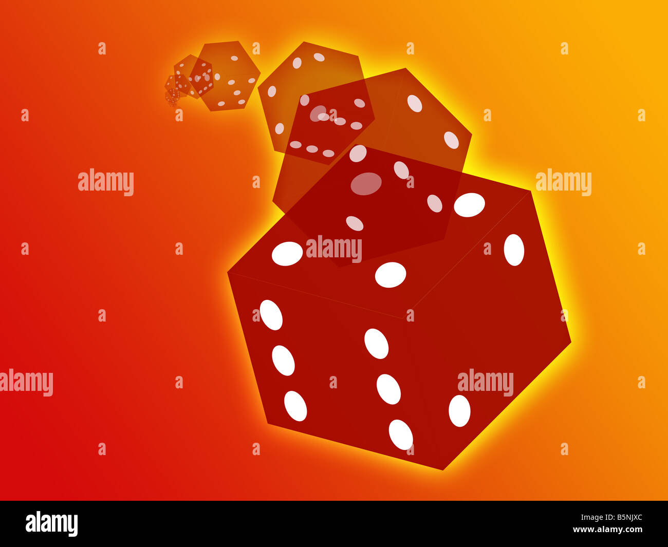 Illustration of translucent rolling red dice showing gambling Stock ...
