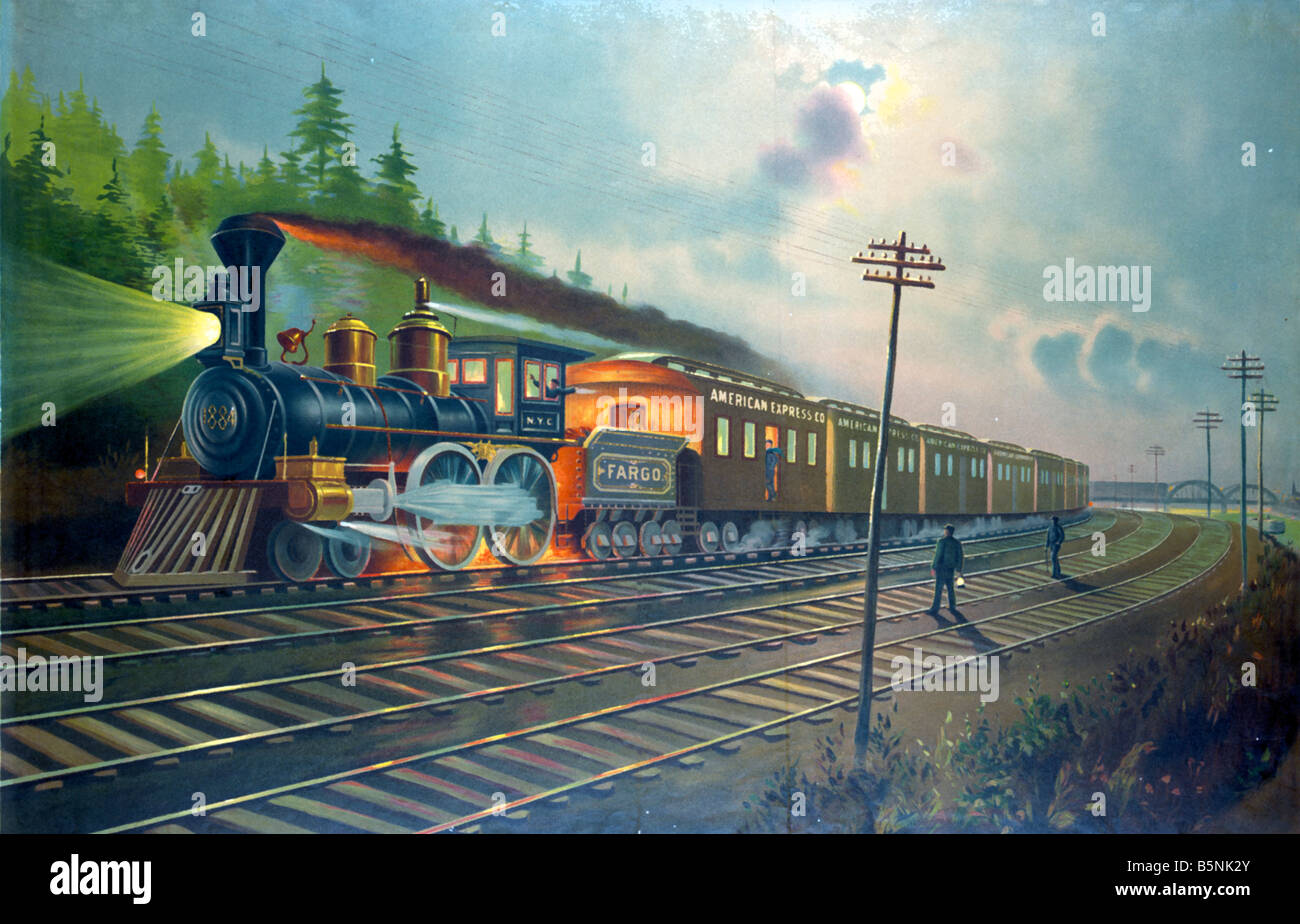 Railroad Scene 1884 Stock Photo - Alamy