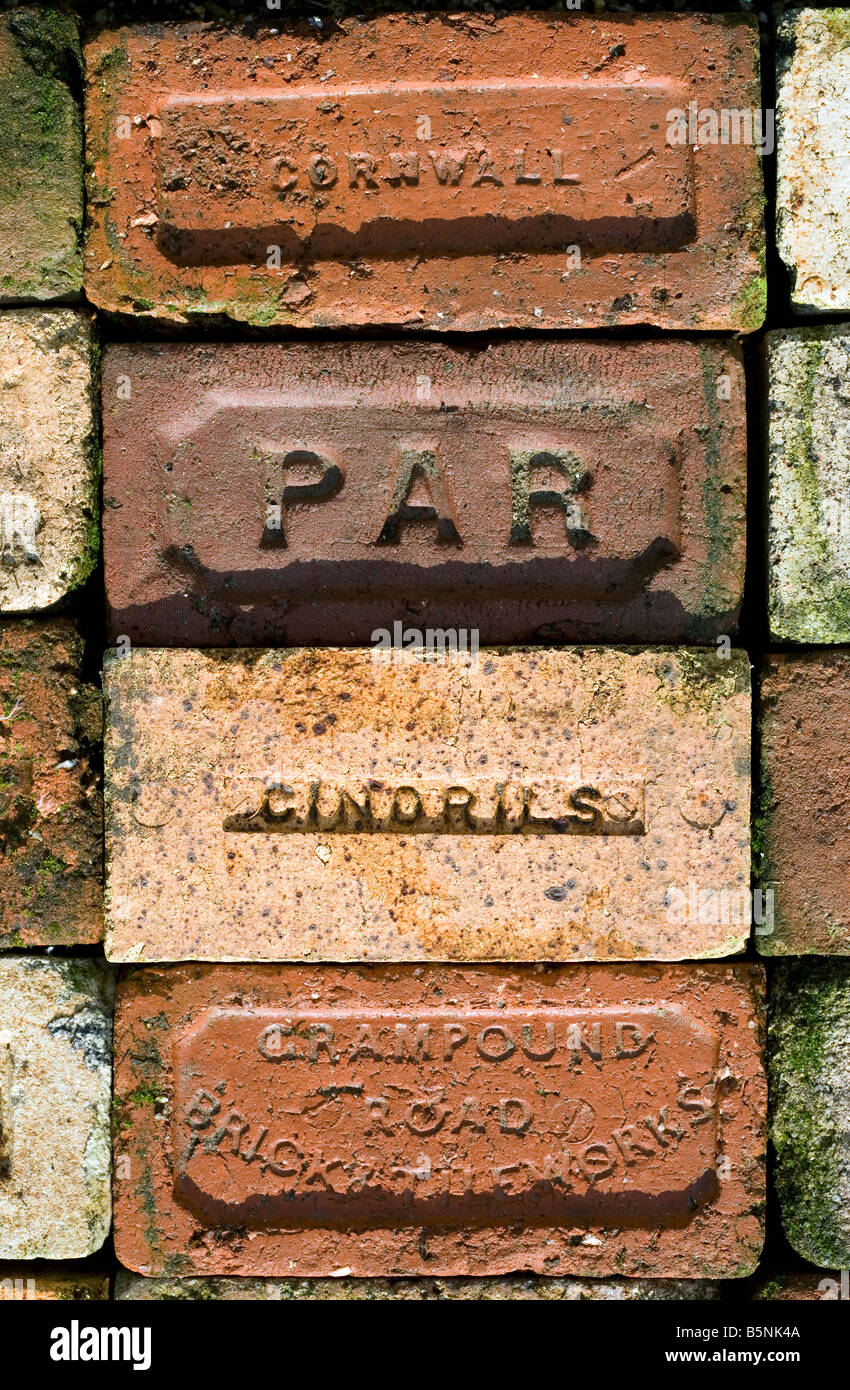 Old bricks made by defunct Cornish brickwork Stock Photo - Alamy