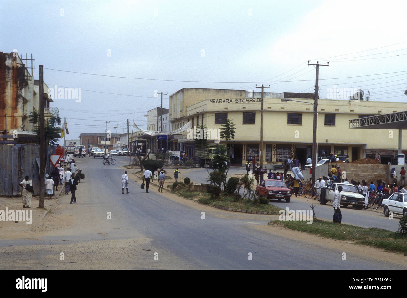 Main street of town of Mbarara Uganda East Africa The road is tarmac ...