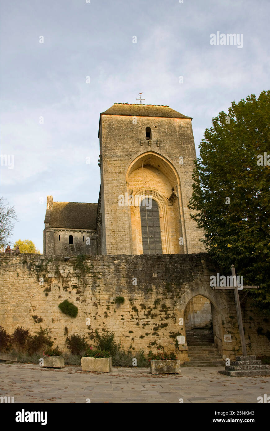 Fortified Romanesque church in St Amand de Coly, Dordogne France ...