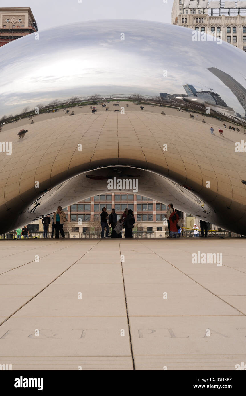 The Cloud Gate (aka "the Bean"). Millennium Park. Chicago. Illinois ...