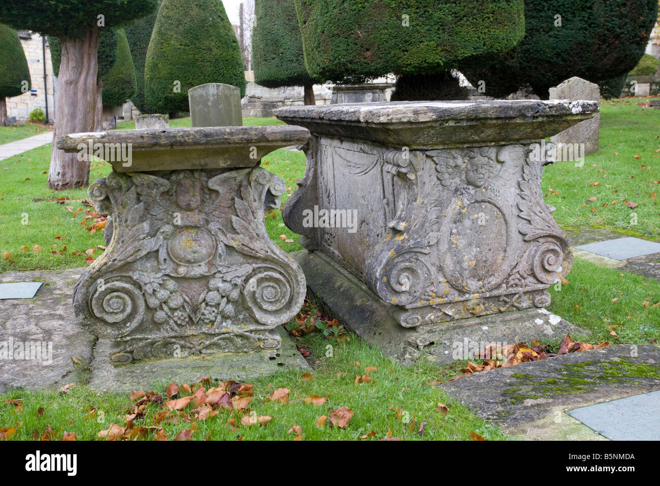 Table tombs St Marys Church Painswick Cotswolds UK Stock Photo - Alamy