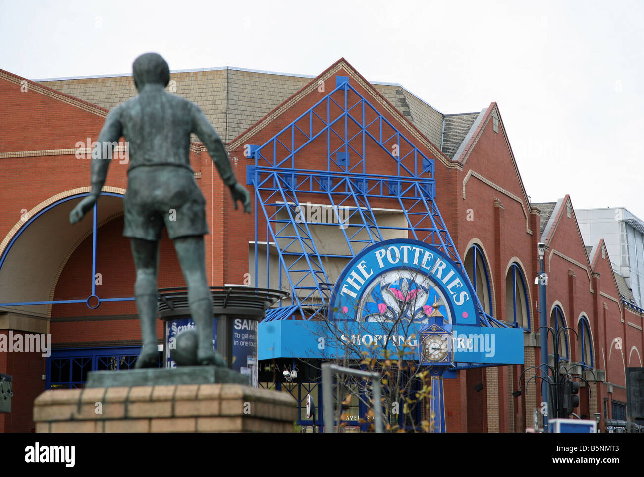 The Potteries Shopping Centre, with the statue of Sir Stanley Matthews ...
