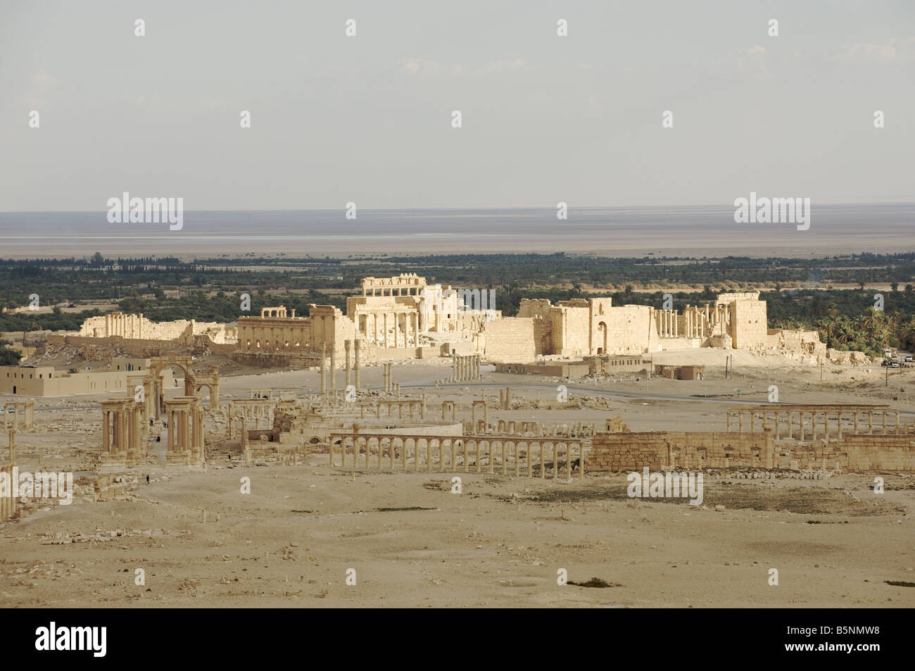 Palmyra Temple of Bel caught in the sunlight elevated view Stock Photo ...