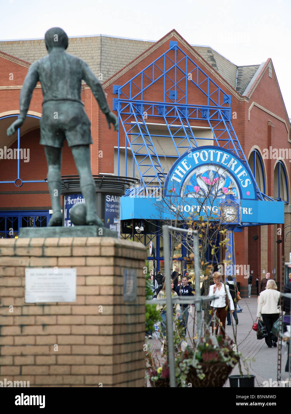 The Potteries Shopping Centre, with the statue of Sir Stanley Matthews ...