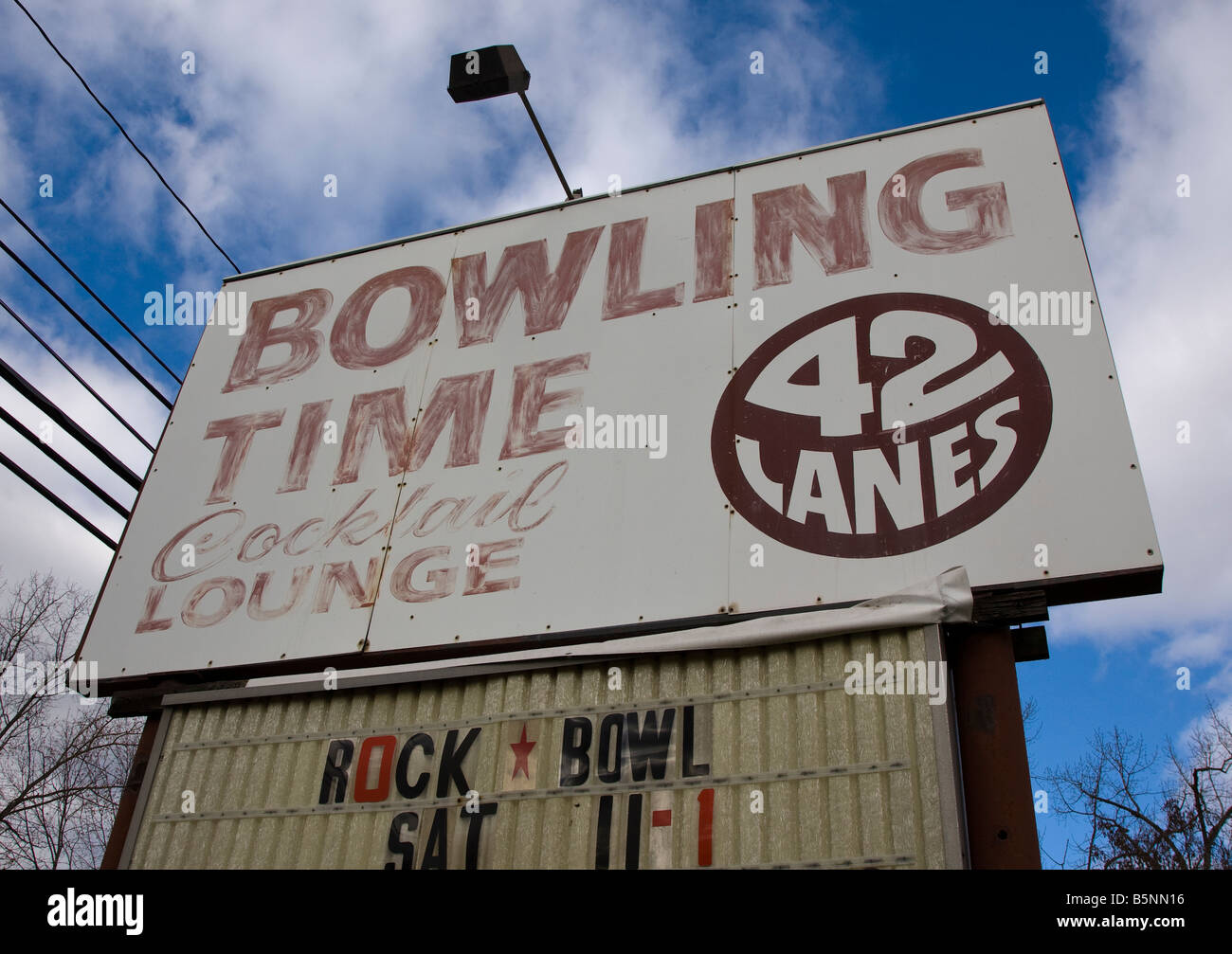 Sign at a bowling center Stock Photo - Alamy