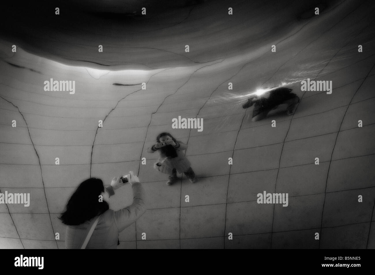 Inside the concave chamber of The Cloud Gate (aka "the Bean ...