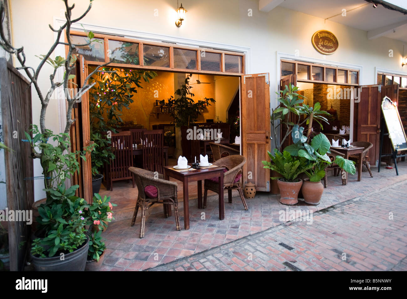 Restaurants in Luang Prabang Laos Stock Photo - Alamy