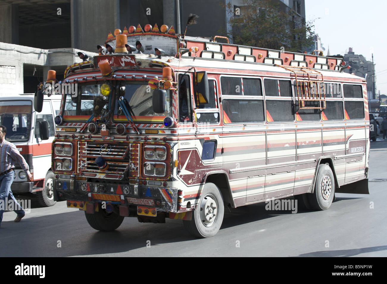 Colourful bus decoration, damascus Stock Photo - Alamy
