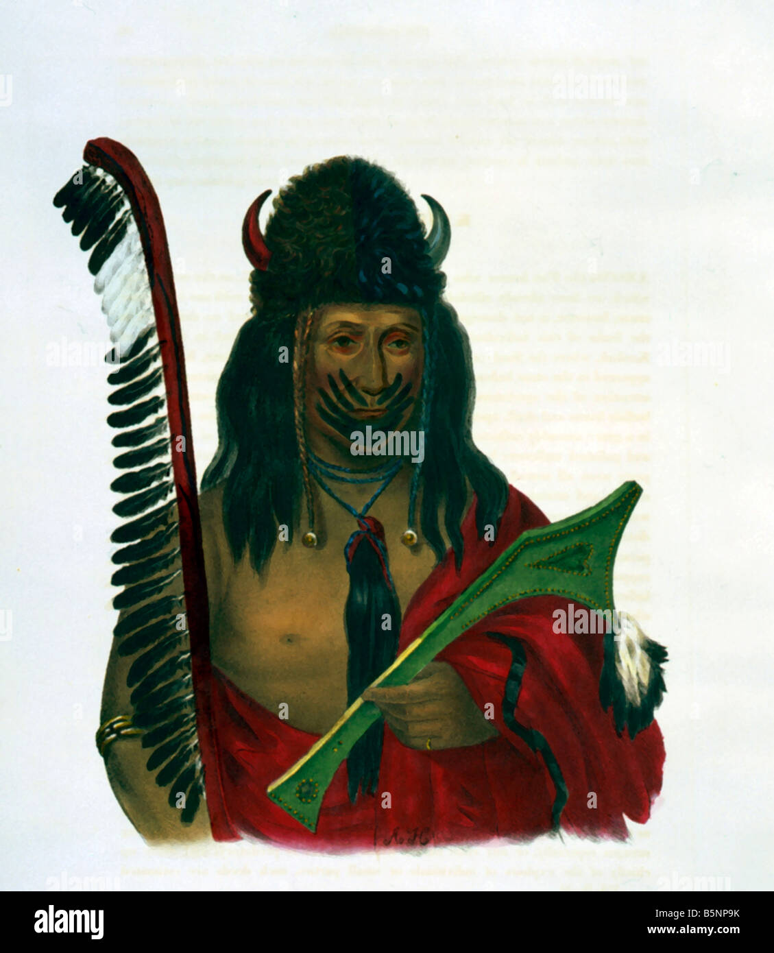 Indian warrior, portrait 1836 Stock Photo - Alamy