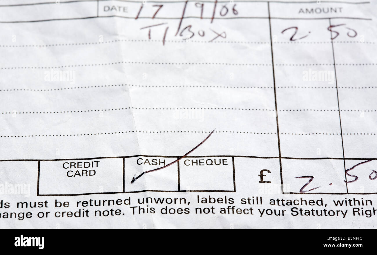 Cash receipt hi-res stock photography and images - Alamy