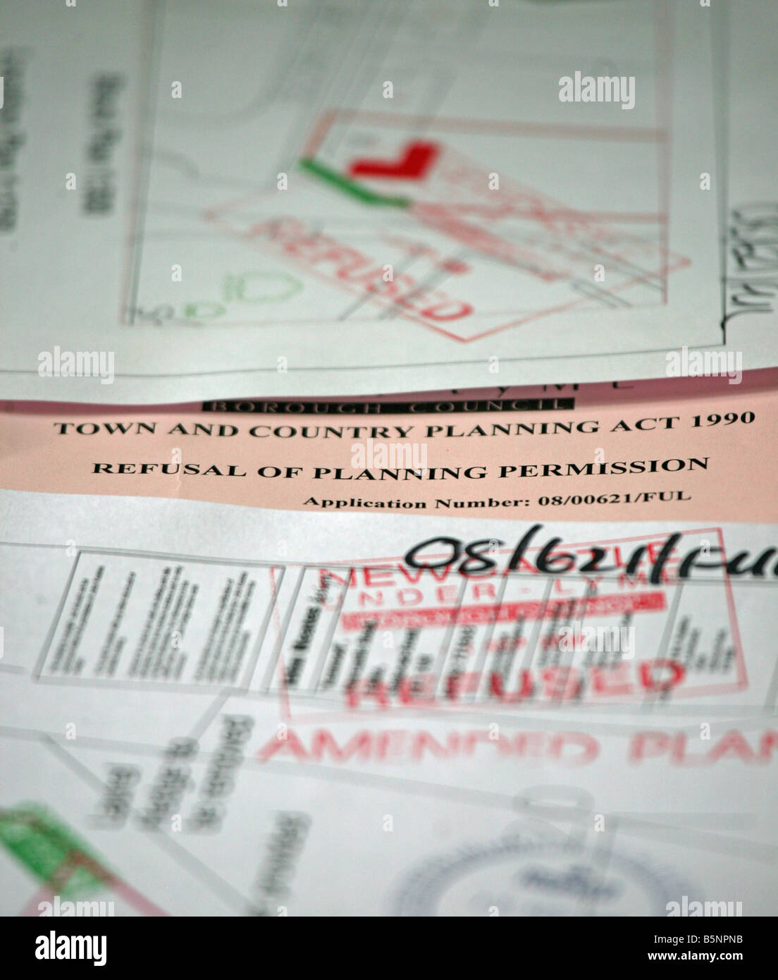 Refusal of Planning Permission form from Local Council Authority Stock ...