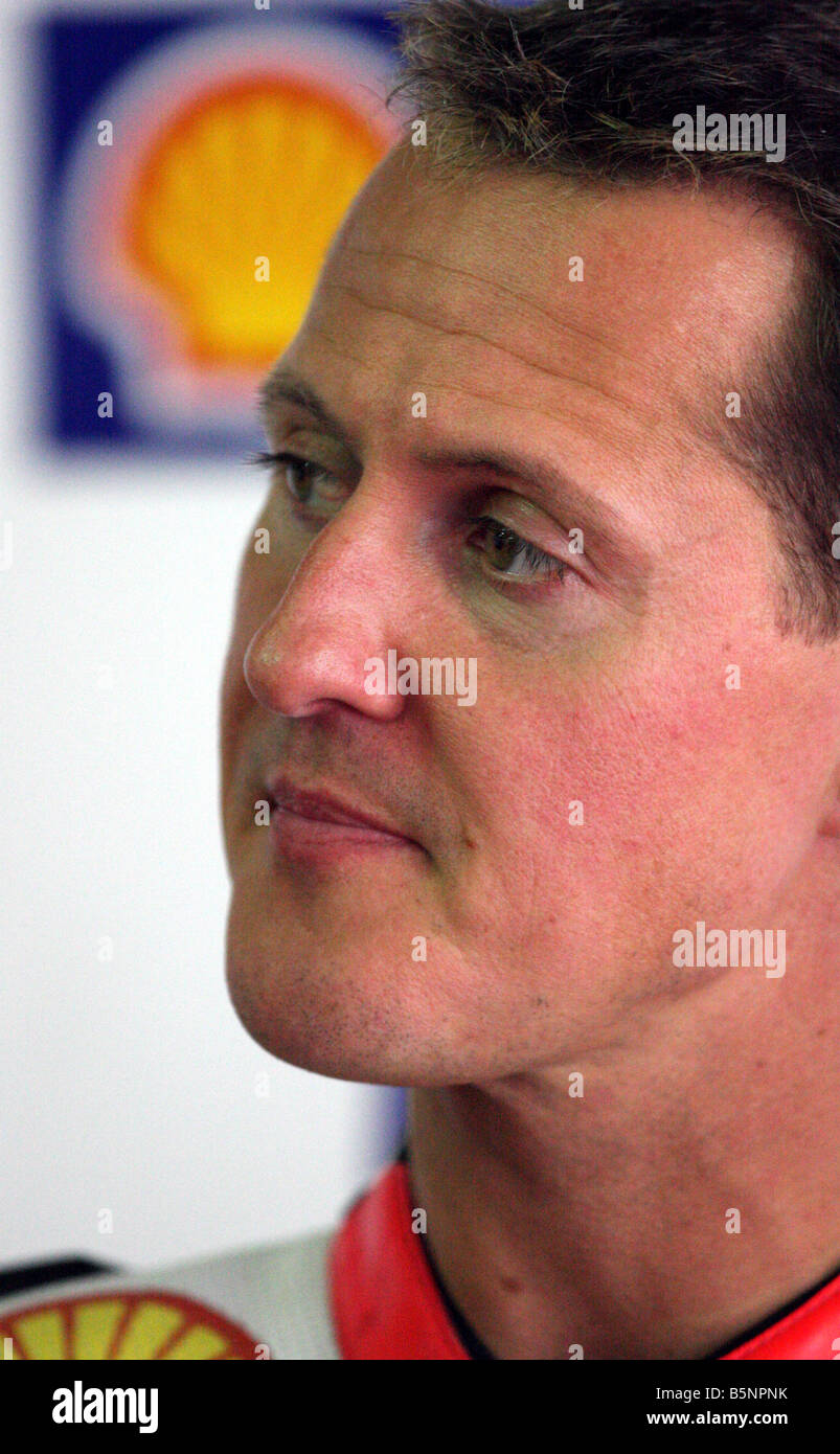 michael schumacher german f1 legend in the pit garage at portimao ...
