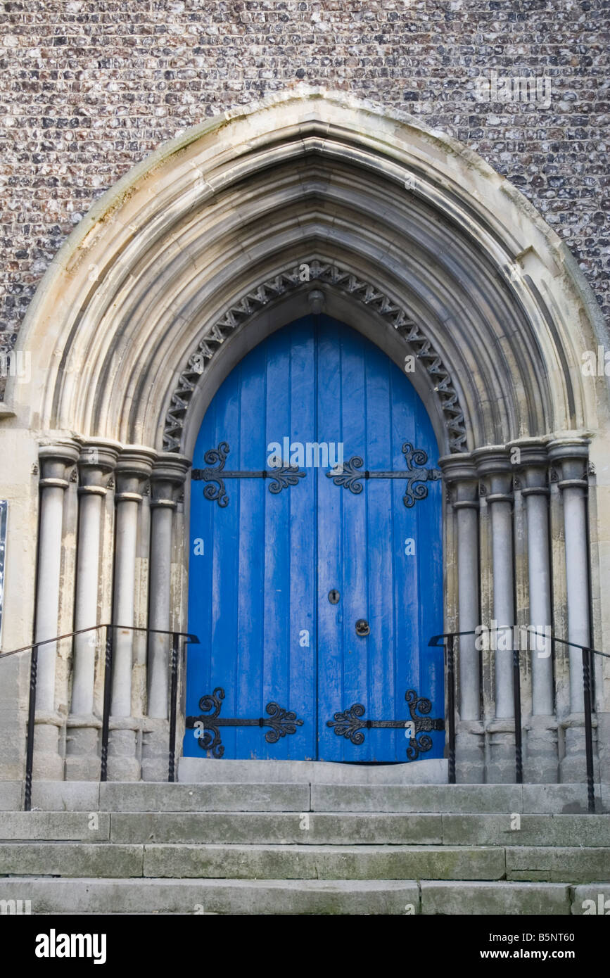 Wooden Blue Door Stock Photo - Alamy