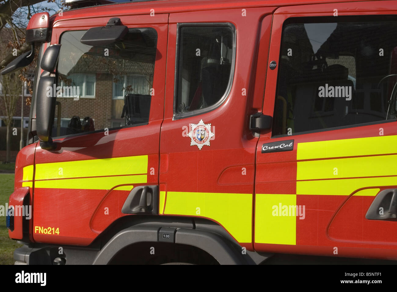 Surrey Fire and Rescue Service Fire tender truck Engine Cab Stock Photo ...
