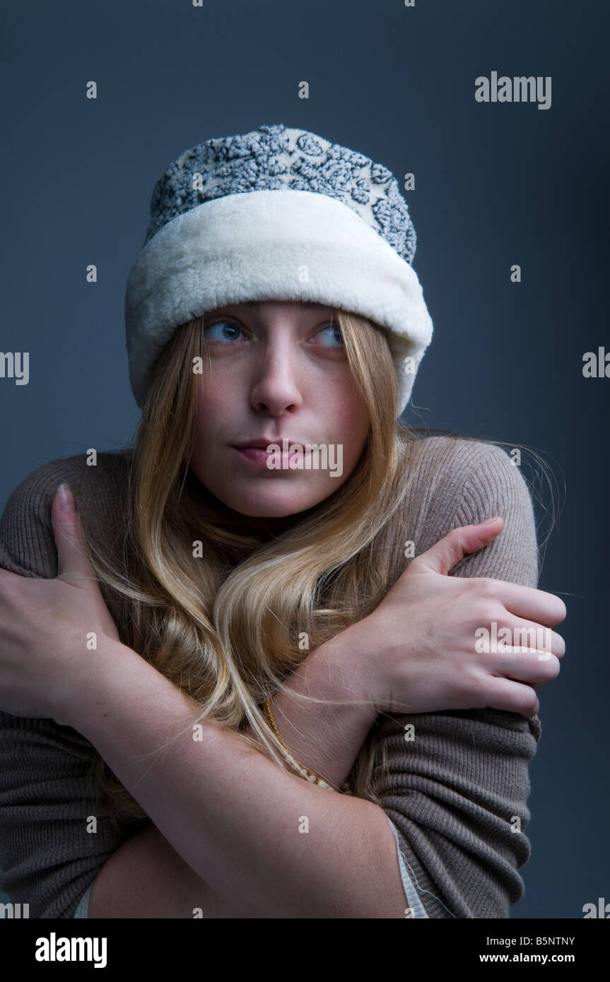 Shivering cold woman hi-res stock photography and images - Alamy