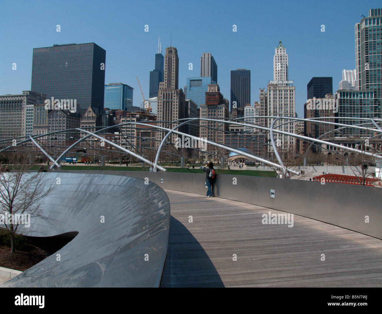 The Loop as seen from BP Bridge (by Frank Gehry, 2004). Millennium Park ...