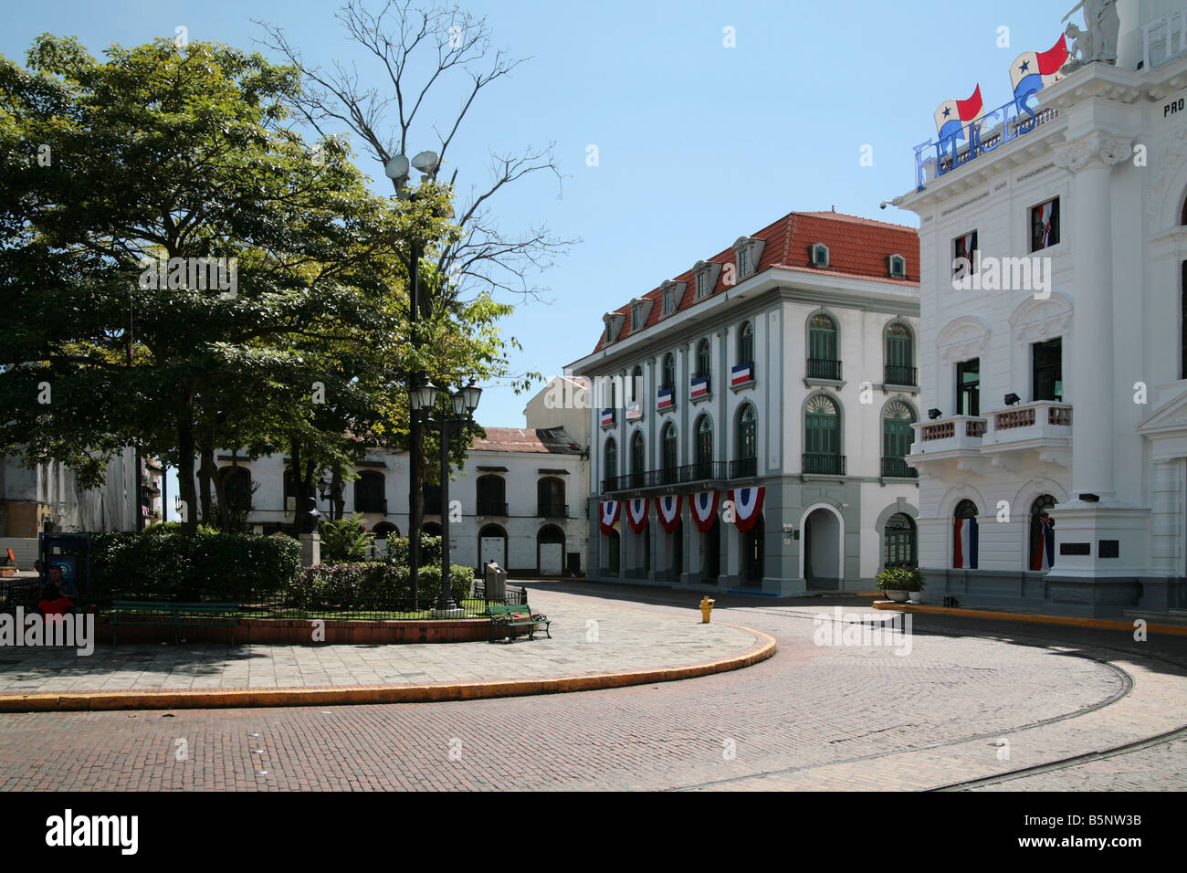 Palacio de Gobierno building at Cathedral Plaza of the Casco Viejo of ...