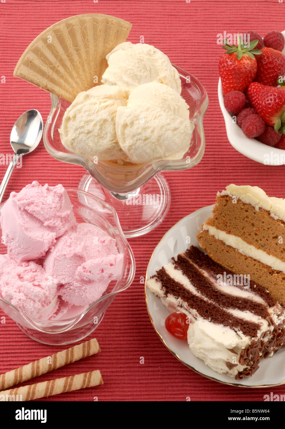 Ice Cream Desserts Stock Photo - Alamy