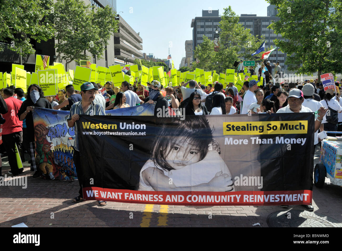 May 1 demonstrations in downtown Los Angeles, California, 2008 Stock ...