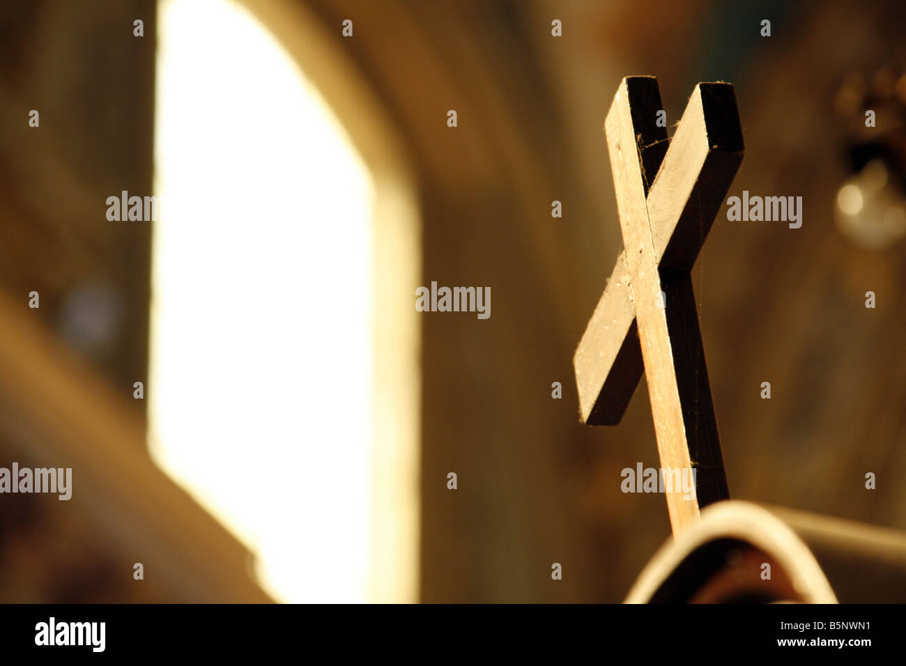 wooden cross on confession box in church in rome Stock Photo - Alamy
