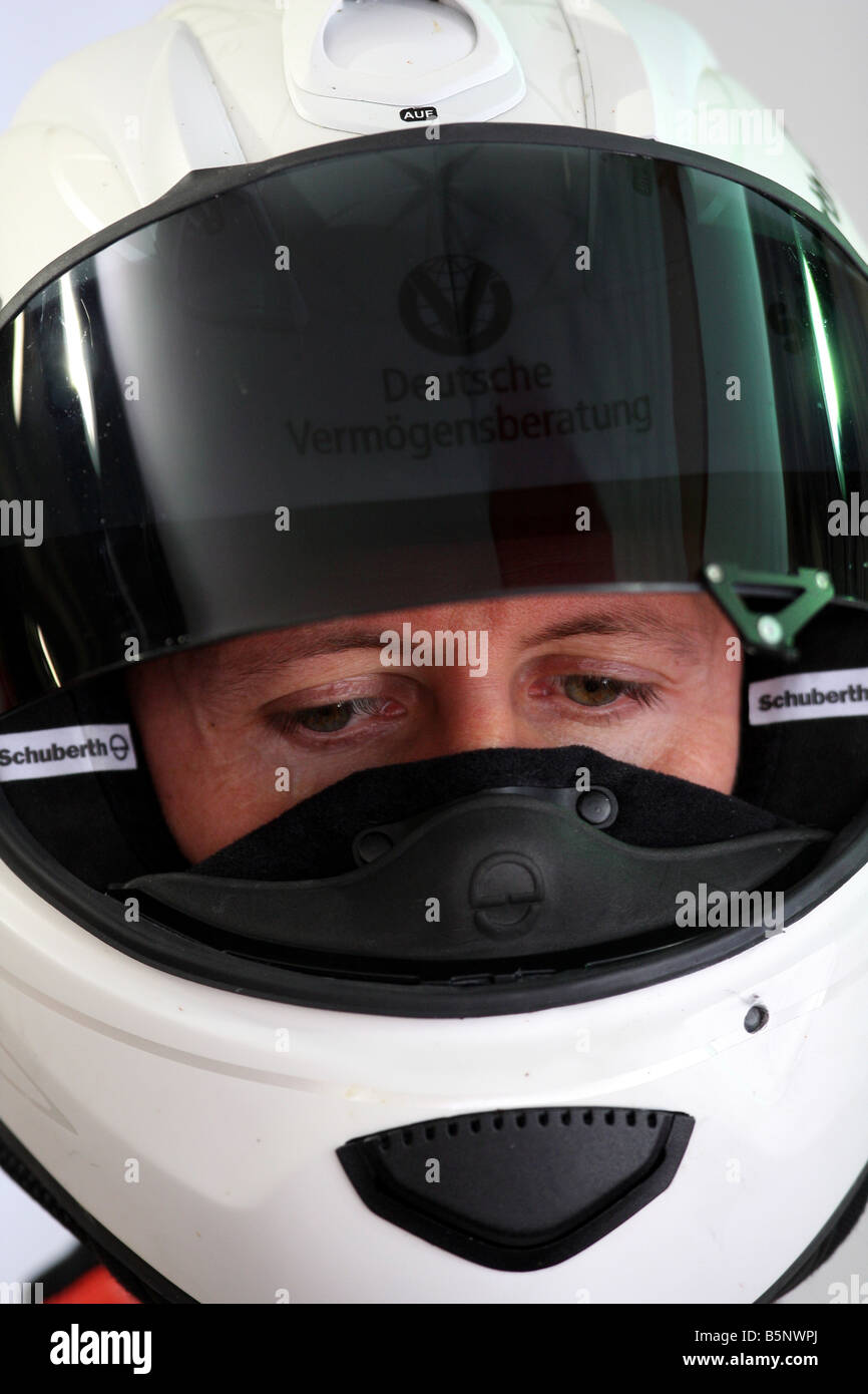 michael schumacher german f1 legend in the pit garage at portimao ...