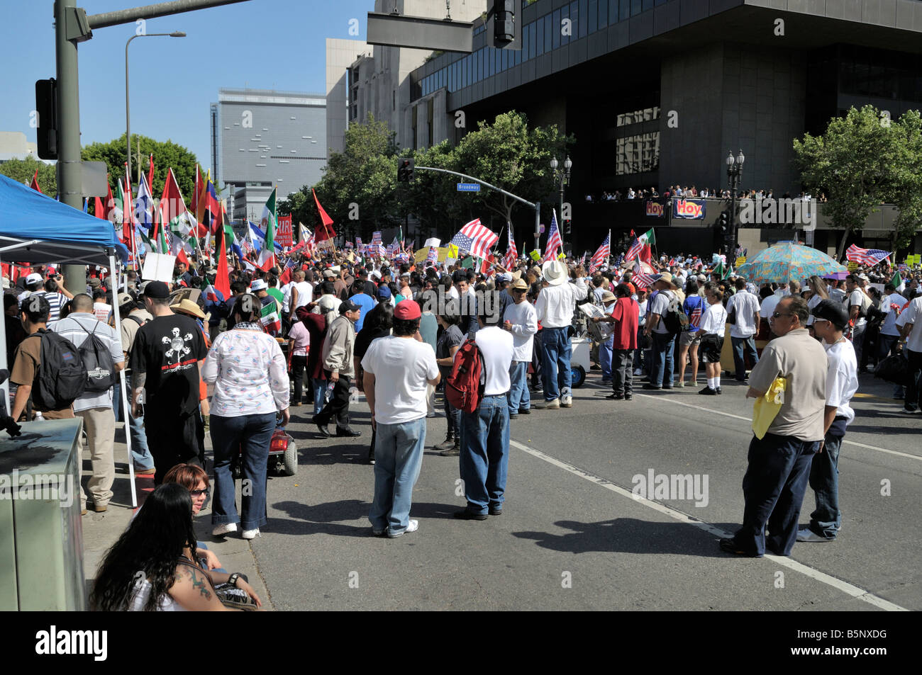 May 1 demonstrations in downtown Los Angeles, California, 2008 Stock ...
