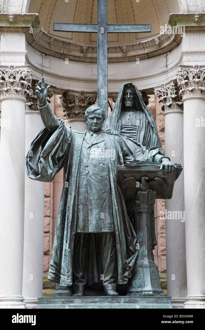 Phillips Brooks Statue Trinity Church Boston Massachusetts USA Stock ...