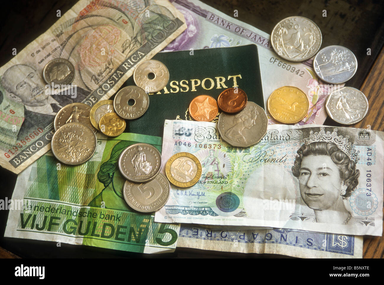 Various forms of international coins and currency Stock Photo - Alamy