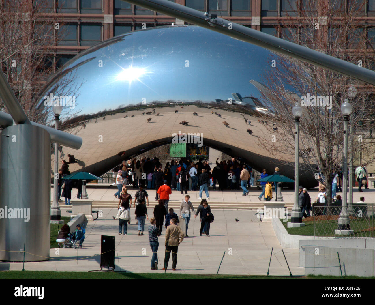 The Cloud Gate (aka "the Bean"). Millennium Park. Chicago. Illinois ...